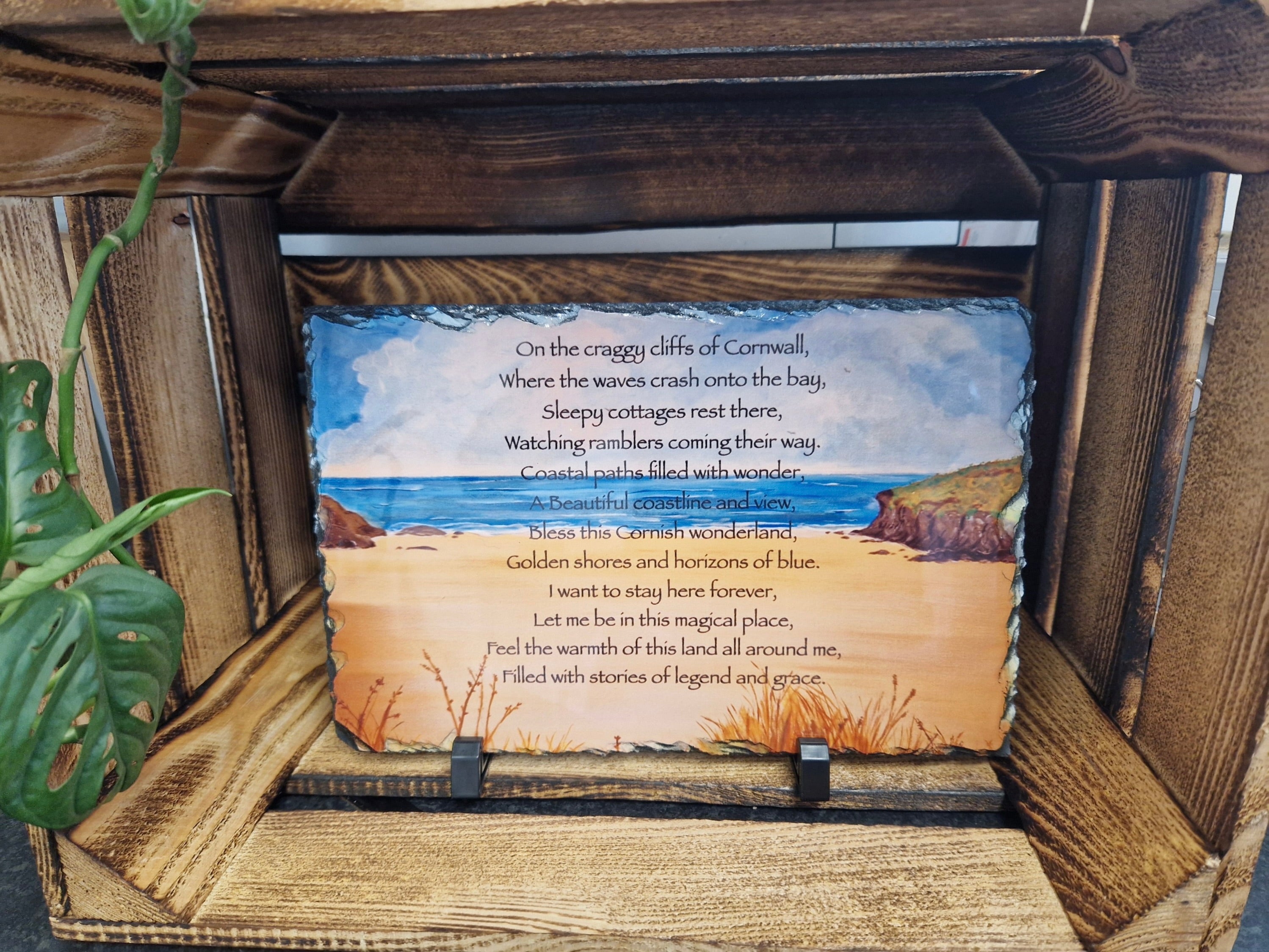 Original Cornish Artwork And Poetry On Slate The Craggy Cliffs ...